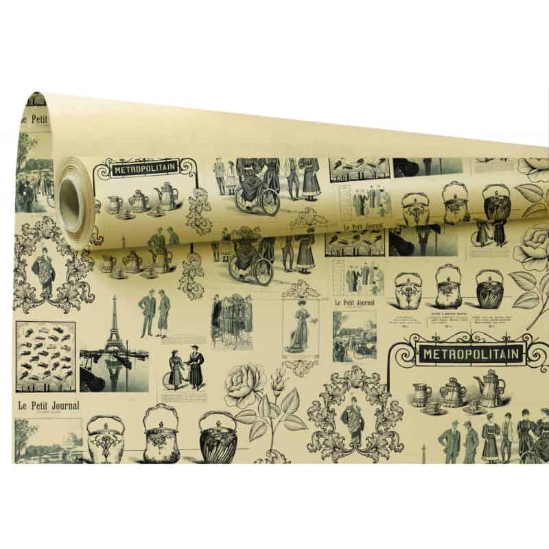 Kraft fantaisie motif Metro - Emballage fleuriste