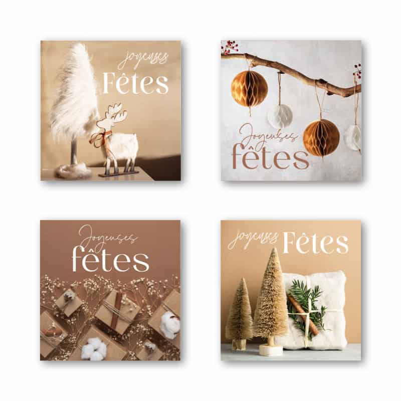 Etiquettes message "Joyeuses fêtes" noël fleuriste
